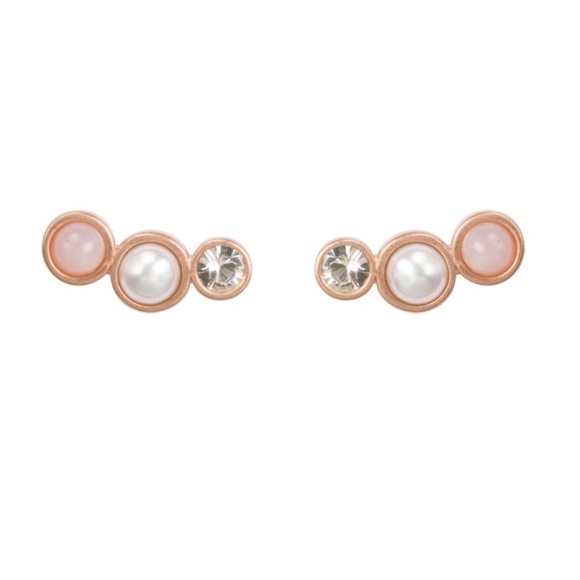 Dogeared | Jewelry | Dogeared Rose Gold Three Stone Stud Earrings ...